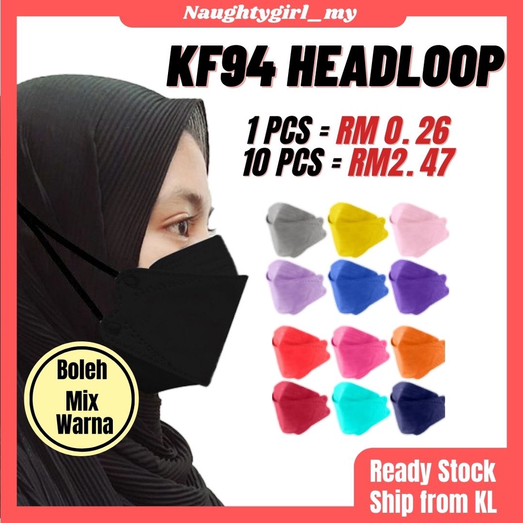 KF94 Mask Hijab Mask KF94 Headloop Mask Headloop KF94 Pelitup Muka ...