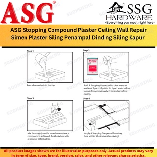 SSG400 20KG ASG Stopping Compound Plaster Ceiling Wall Repair Simen ...
