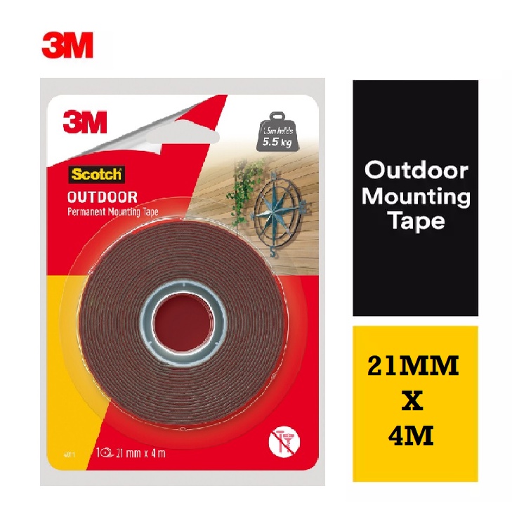 3M Scotch Outdoor Permanent Mounting Tape (21mm X 4m) | Shopee Malaysia