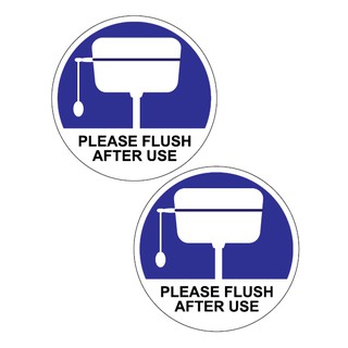 PLEASE FLUSH SIGN STICKER 100MM DIAMETER .WE ACCEPT CUSTOM MAKE ORDER ...