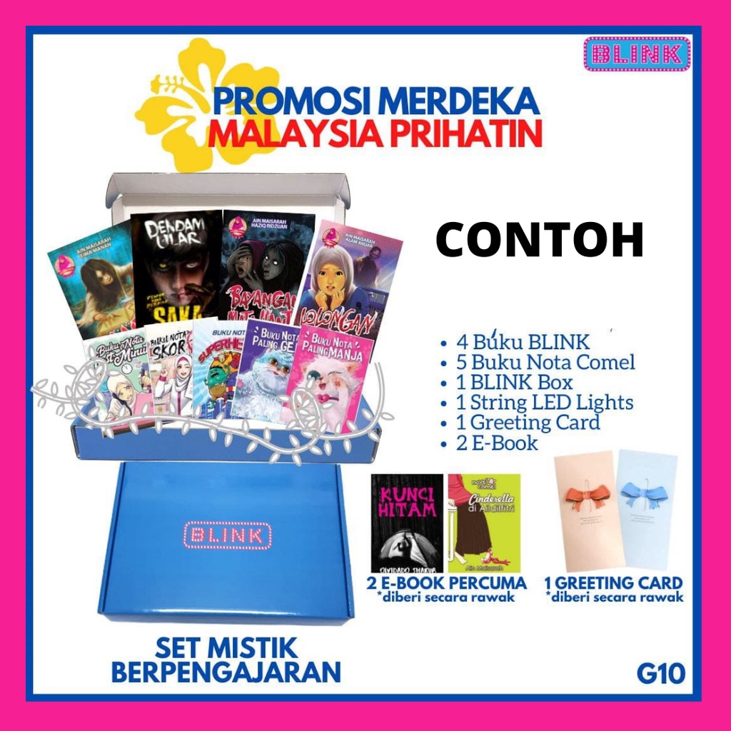 MUSLEH Kotak Hadiah & Kad Ucapan Lampu Liplap Suprise Birthday Merdeka ...