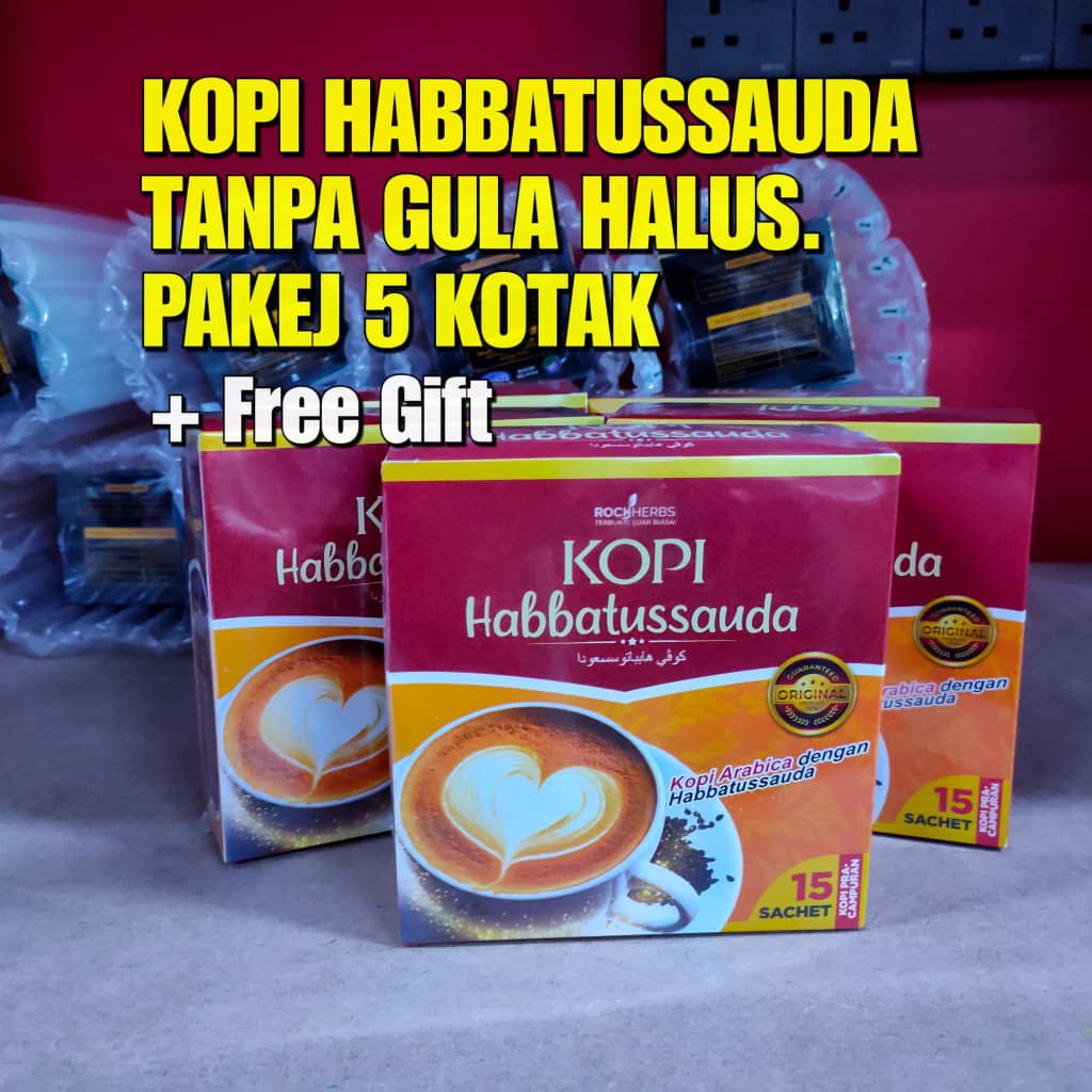 5 KOTAK KOPI HABBATUSSAUDA - Kopi Tanpa Gula Halus | Shopee Malaysia
