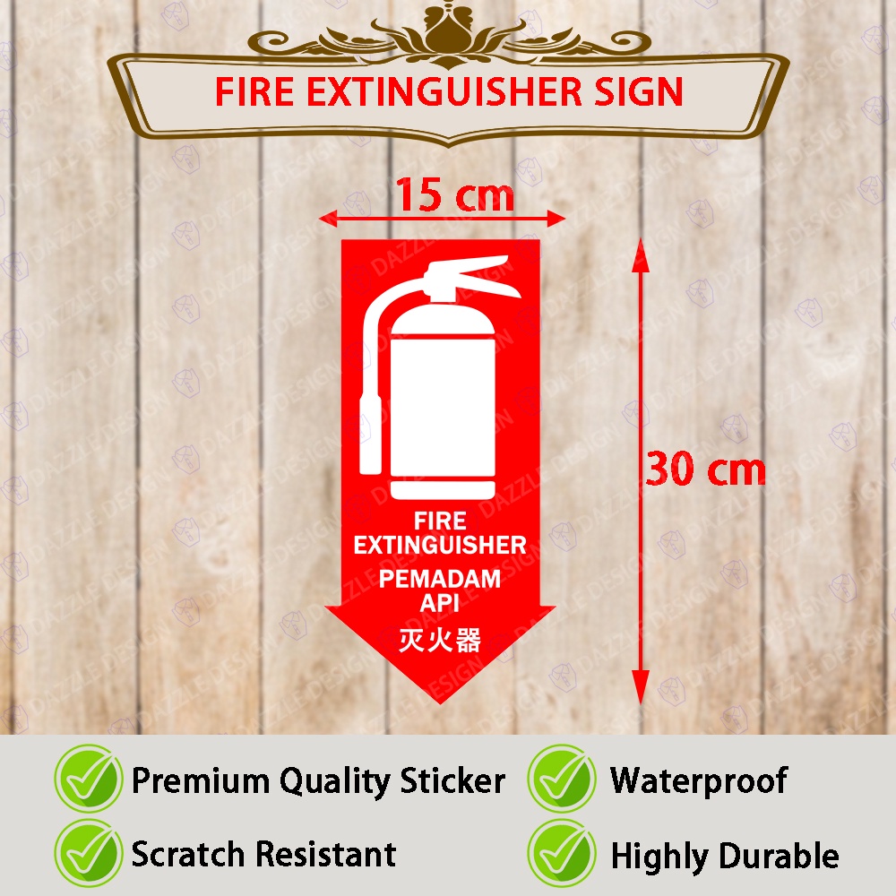 [ FIRE SAFETY STICKER] FIRE EXTINGUISHER STICKER / PELEKAT PEMADAM API ...