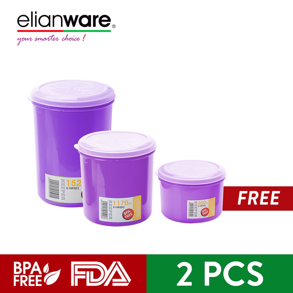 Elianware Microwavable Round Solid Plastic Food Containers Set BPA Free ...