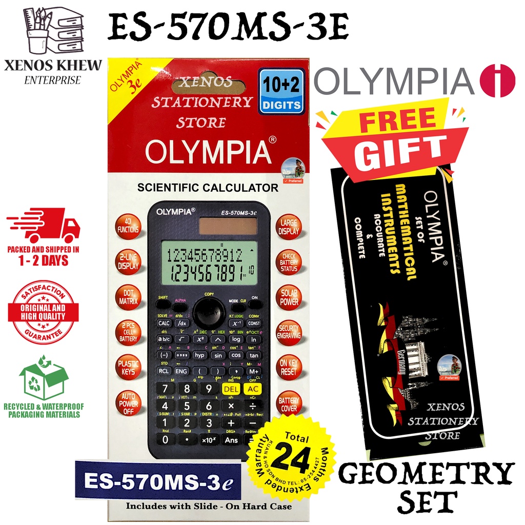 OLYMPIA SCIENTIFIC CALCULATOR ES-570MS-3E [24 MONTHS WARRANTY] [NEW VERSION] (READY STOCK ...