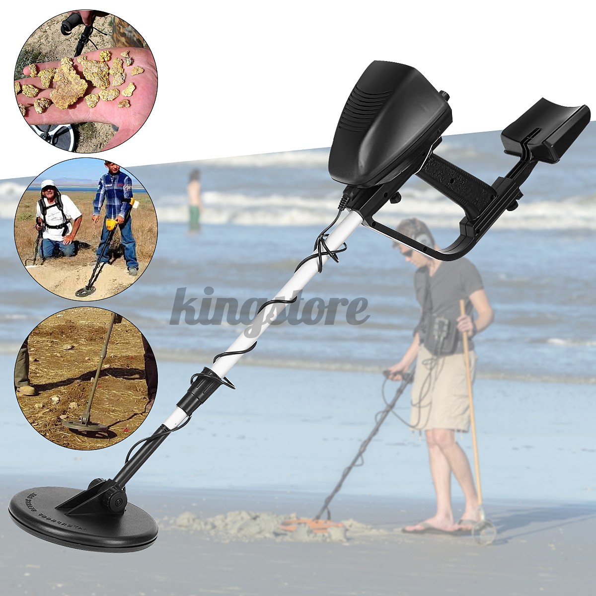 Waterproof Metal Detector Beach Search Machine Underground Gold Digger ...