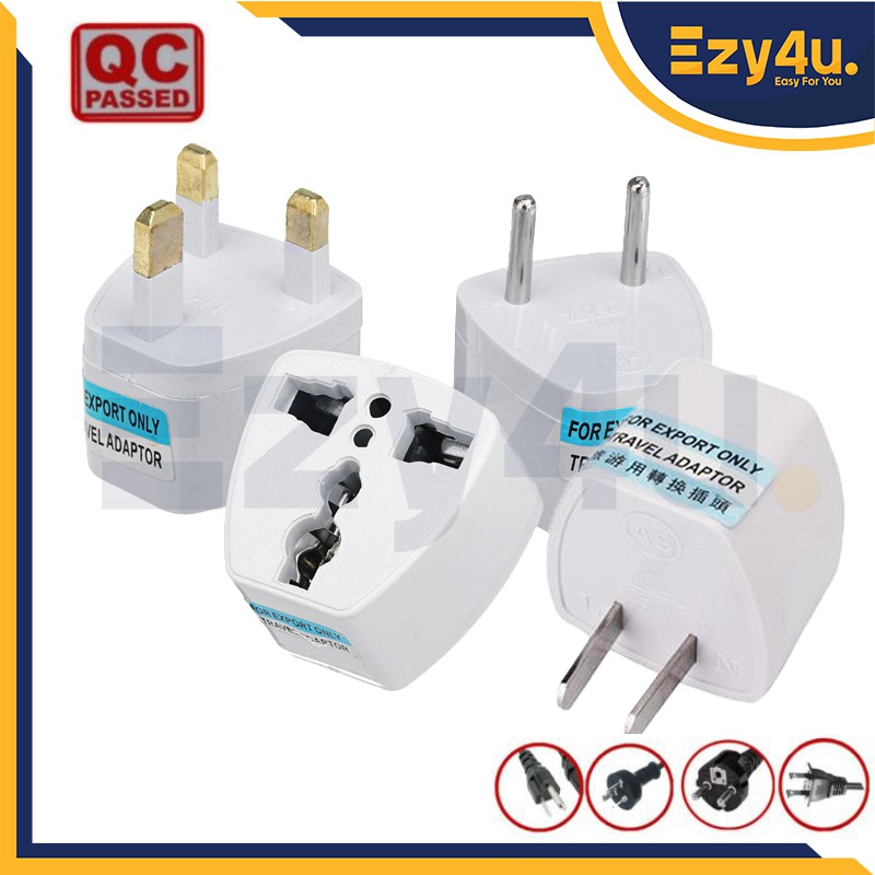 UNIVERSAL MULTI 3 PIN Tourism CONVERSION PLUG ADAPTOR 2 Pin US EU CHINA ...