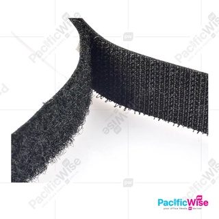 Velcro Tape/Self Adhesive Tape/Pita Pelekat (1" x 25m) (Black) - 1Roll ...