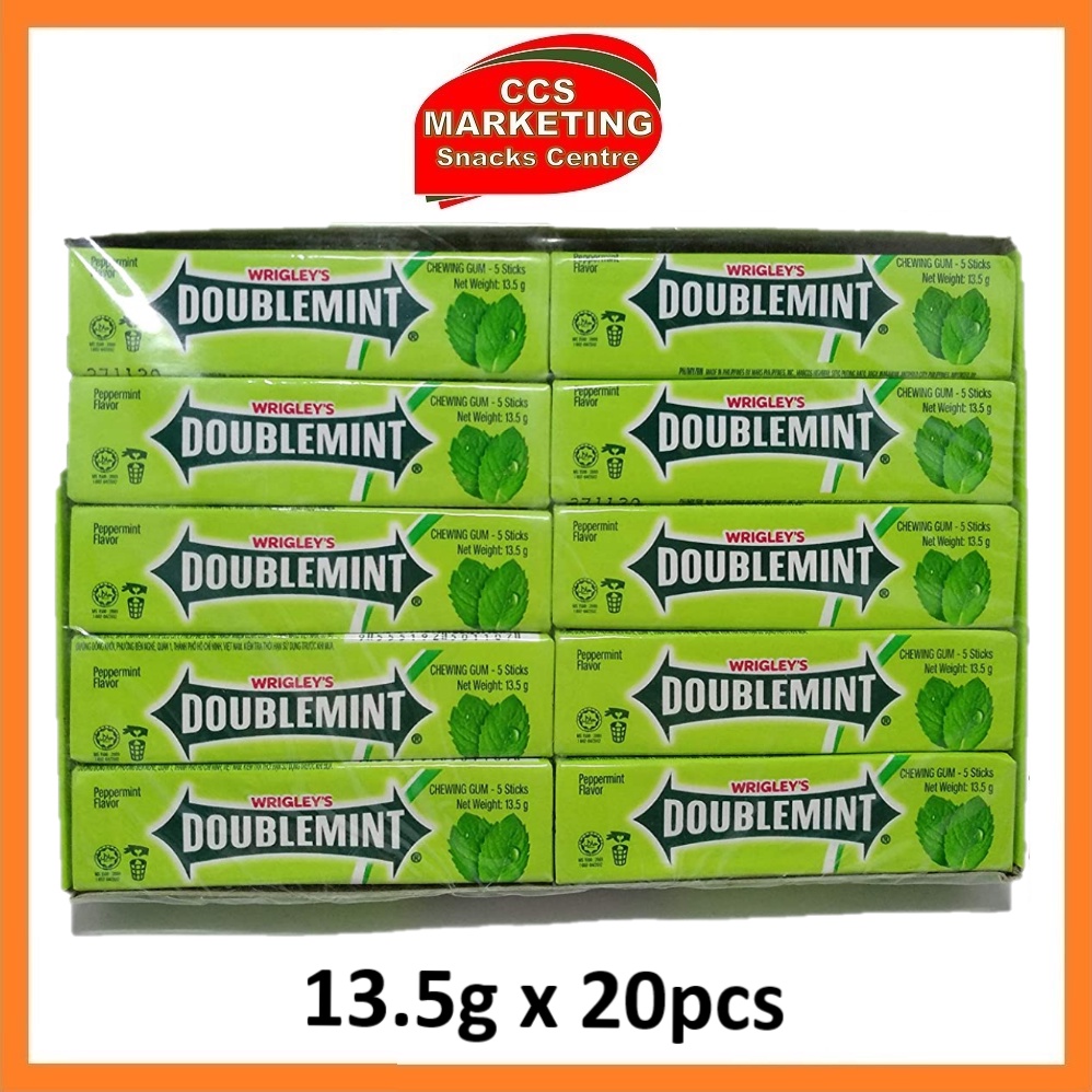 CCS Wrigley's Doublemint Peppermint Chewing Gum 5 Sticks ( 13.5g x ...