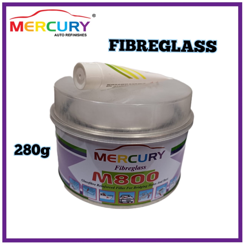 MERCURY M800 FIBREGLASS WITH HARDENER (280G) / FIBRE COMPOUND / CAR ...