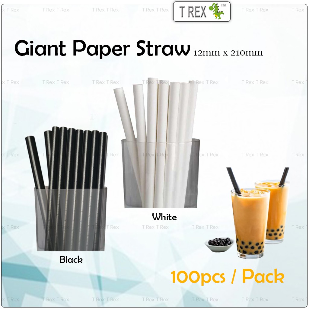100pcs Giant Paper Straw Jumbo Paper Straw Bubble Tea Paper Straw