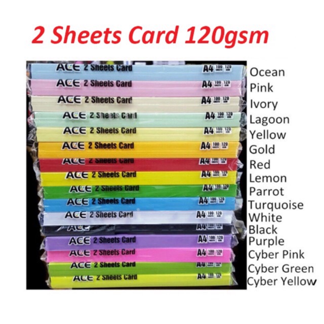 ACE A4 2 Sheet Card Paper - 120gsm | Shopee Malaysia