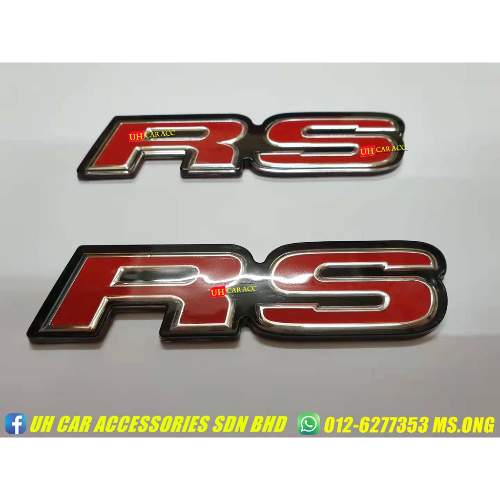 Universal RS Emblem Logo Rear Trunk Badge Emblem [READY STOCK] | Shopee ...