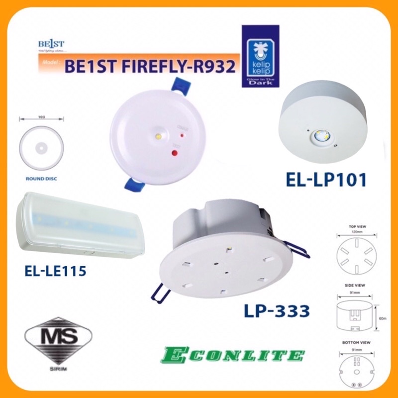 Kelip Kelip / Econlite LED Recessed / Surface Emergency Light Be1st ...