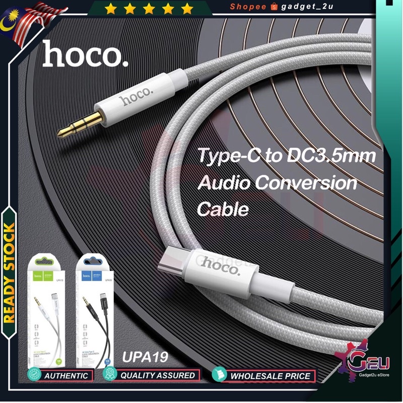 Original Hoco UPA19 Type-C to DC3.5mm Audio Conversion Cable, AUX Cable | Shopee Malaysia