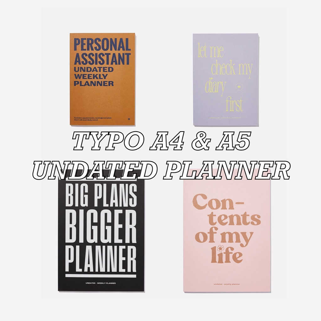 TYPO Planner / Undated A4 & A5 Weekly Planner / Suitable for 2023 ...
