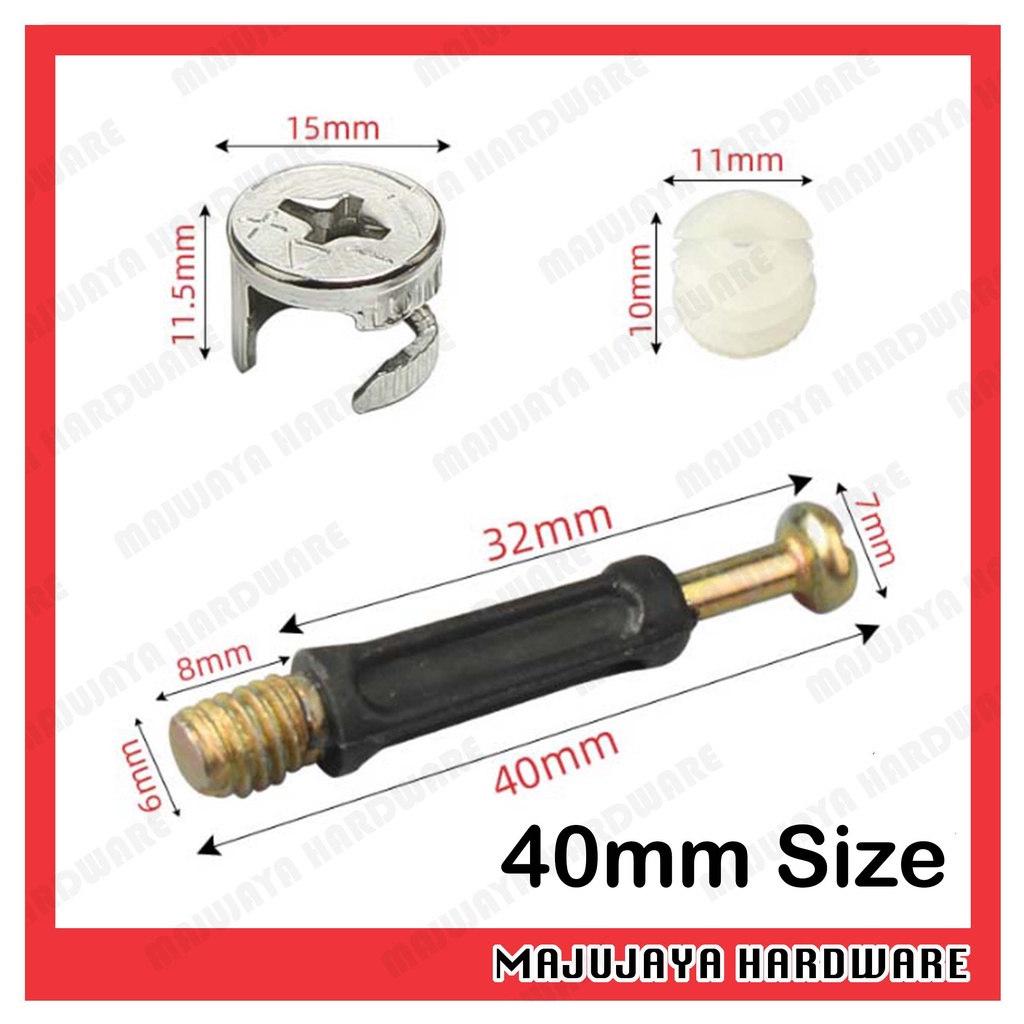 (1 Set) 3 in 1 Housing Bolt & Nut Connector Parts Screw Fastener ...