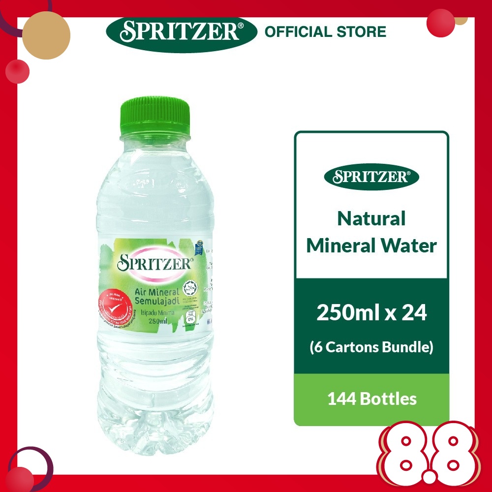 Spritzer Natural Mineral Water - 6 Shrink Wrap Bundle (250ml x 24) | Shopee Malaysia