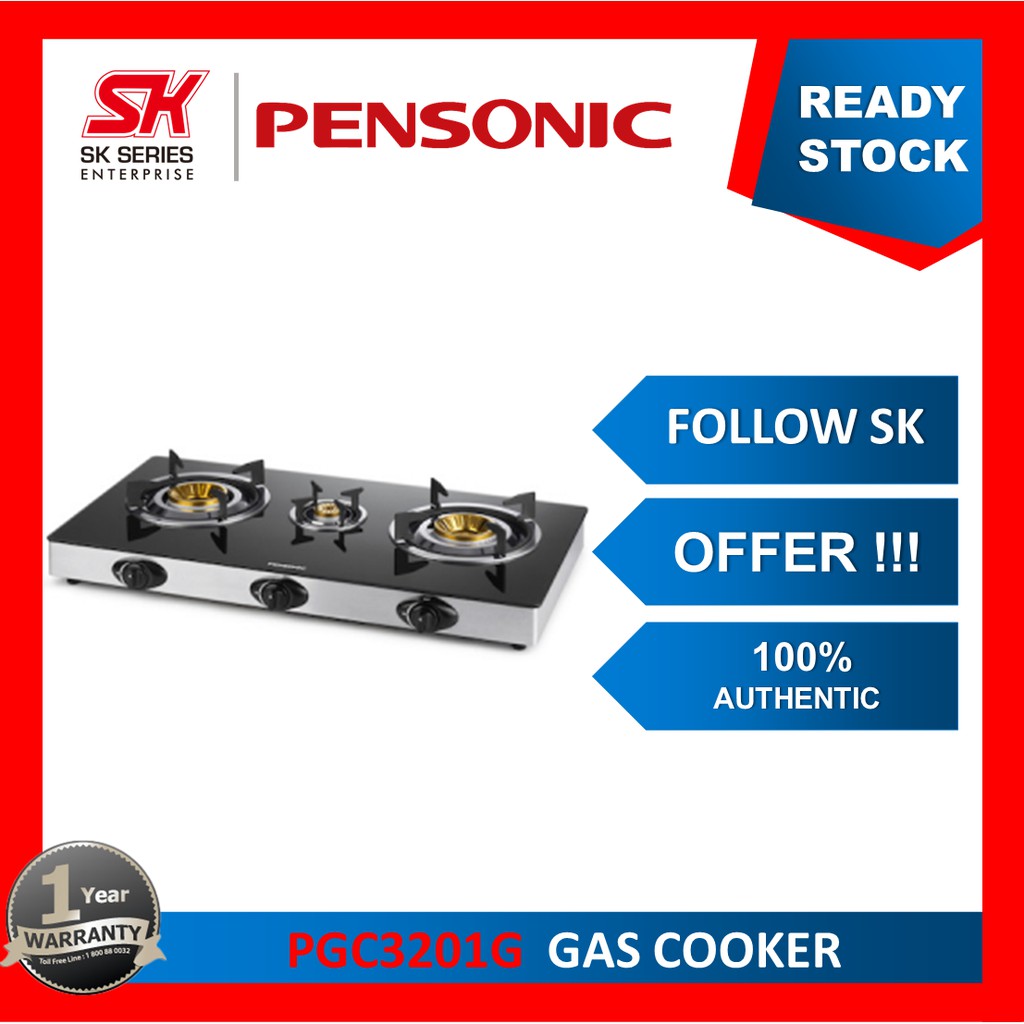 PENSONIC PGC3201G SLIM GLAS-TOP GAS COOKER DAPUR GAS KACA | Shopee Malaysia