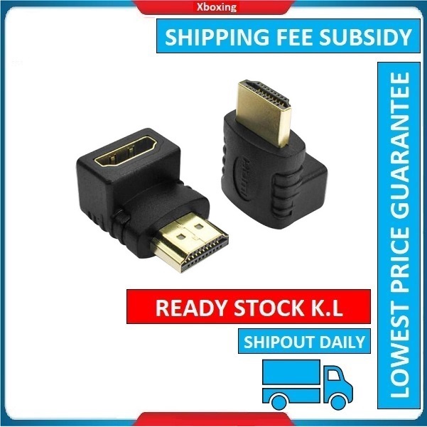 HDMI L shaped Extender Connector Cable Male to Female Converter Adapter ...