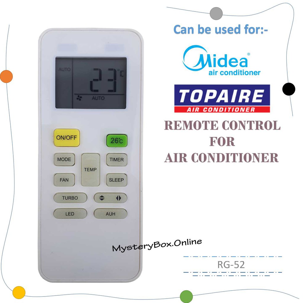 Midea / Topaire Replacement | Midea Topaire Remote Control FOR Air Cond ...