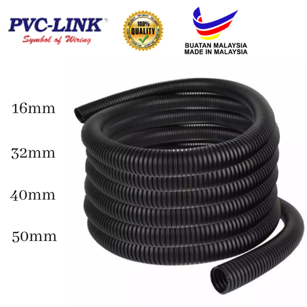 [1meter] PVC-LINK Flexible Corrugated PVC Conduit, Ducting, Pipes ...