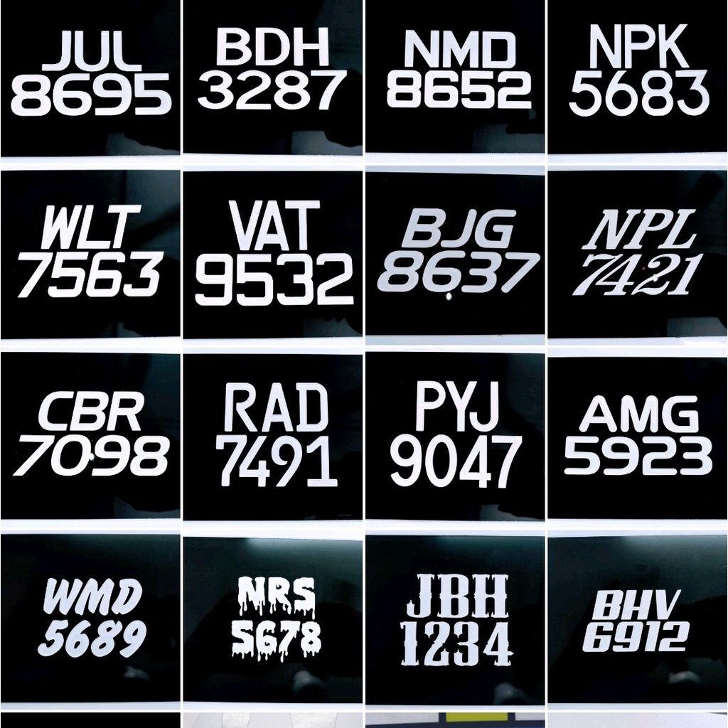 Motor Number Plate Acrylic Font- 16 jenis 3D krystal fancy fonts/5 ...
