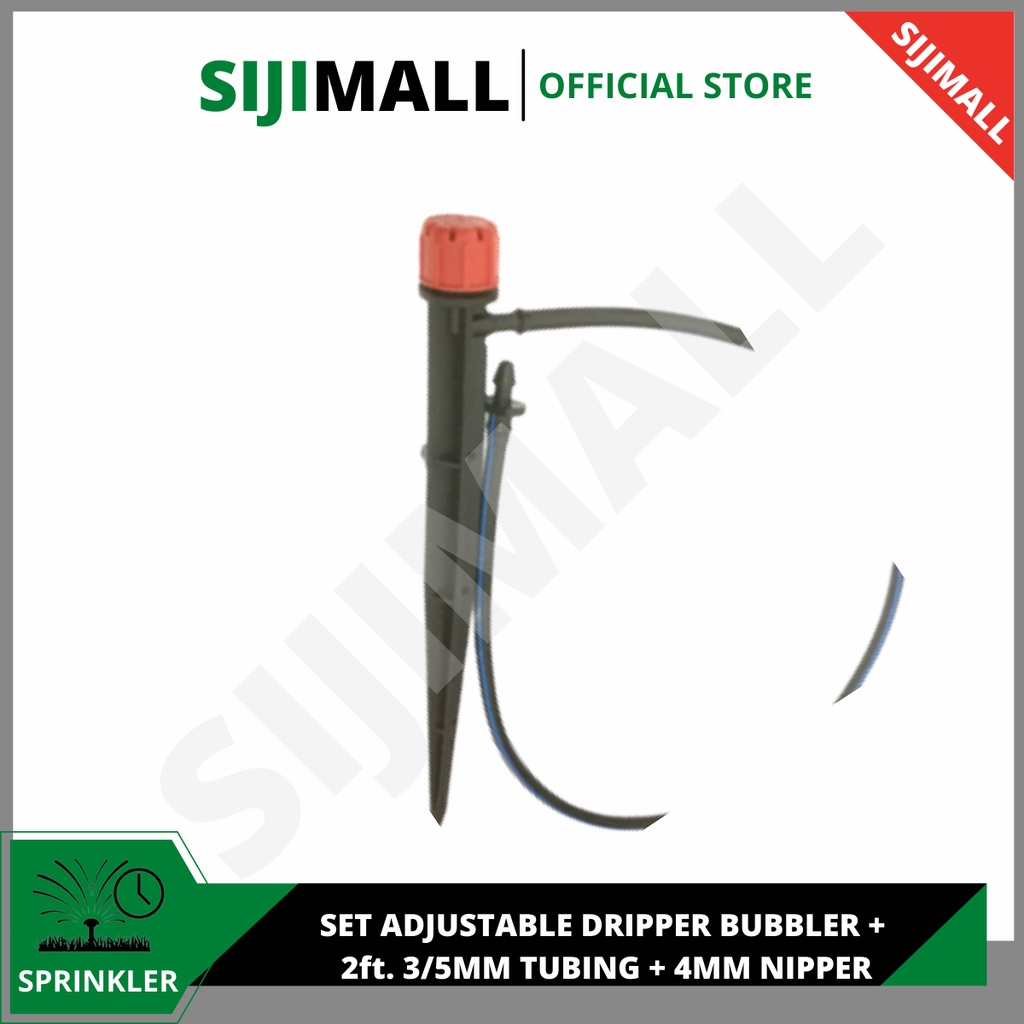 Set Adjustable dripper Bubbler + micro tiub 4mm 2 feet watering ...