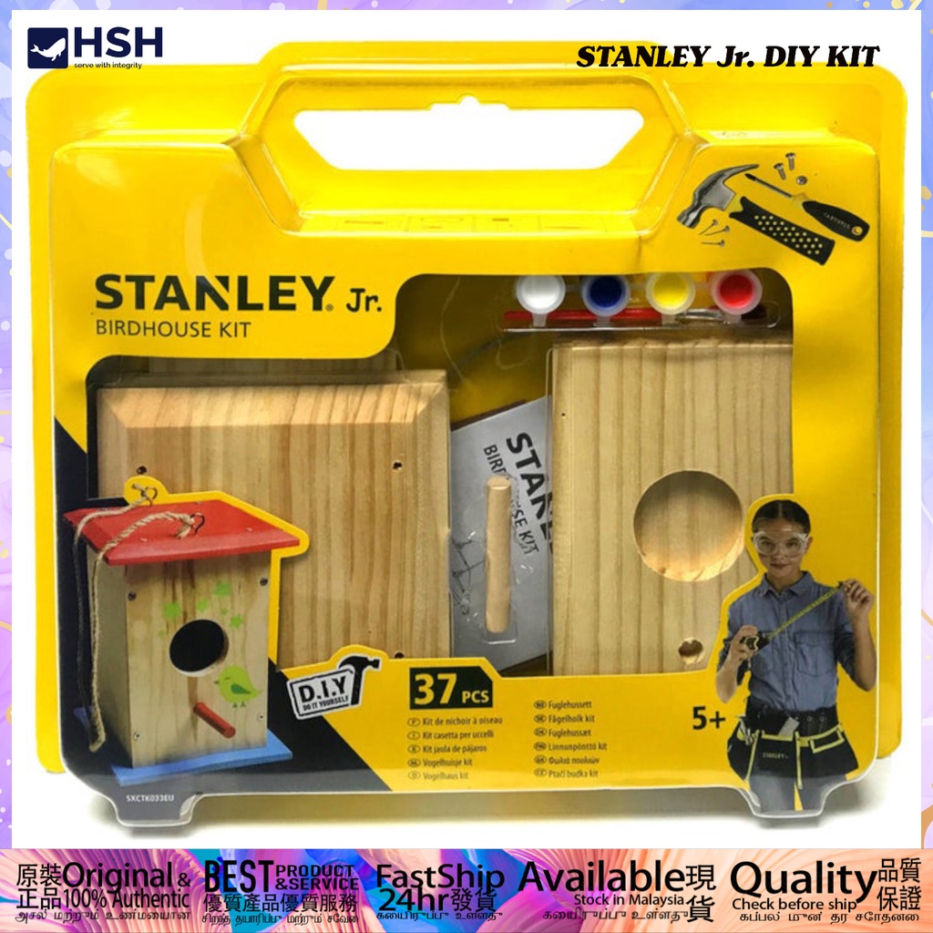 Stanley Jr. Birdhouse Kit, Build & Paint Your Own Wooden DIY, STEM Toys for kids 5+ XL Large ...