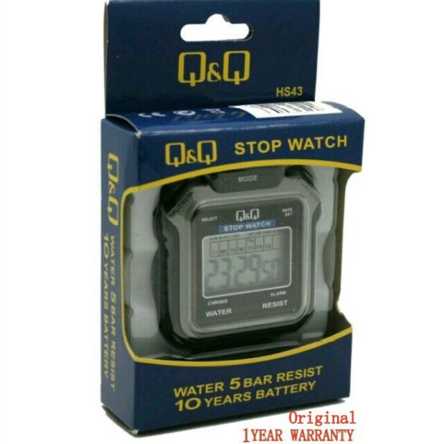 Q&Q STOPWATCH HS43 (1YEAR WARRANTY) ORIGINAL WATER RESISTANT WHOLESALE | Shopee Malaysia