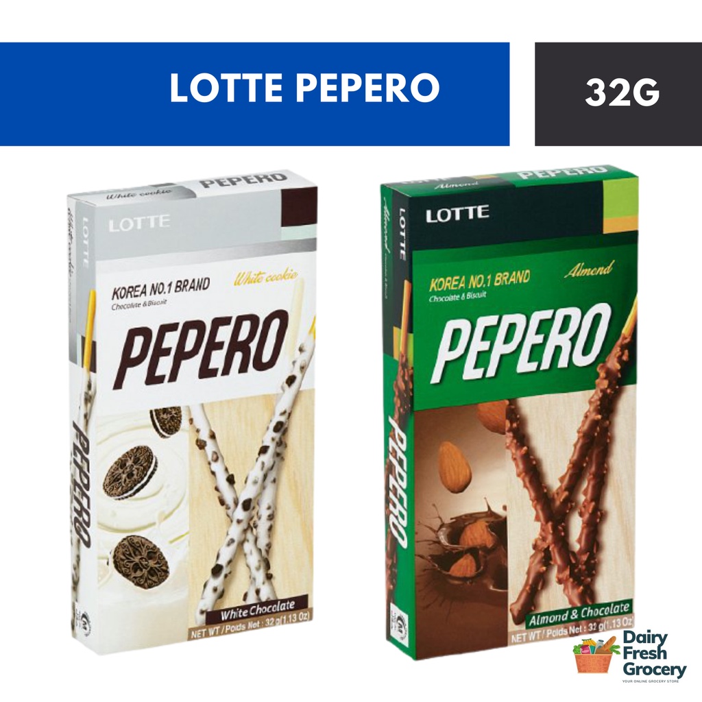 Lotte Pepero Small Packs 32g HALAL Flavor Almond Chocolate