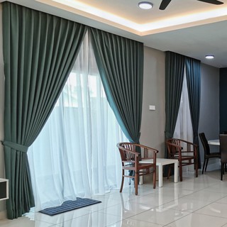 Langsir Warna Dua Tone-Blue Ocean Pink Romance Colourful Cotton Curtain ...