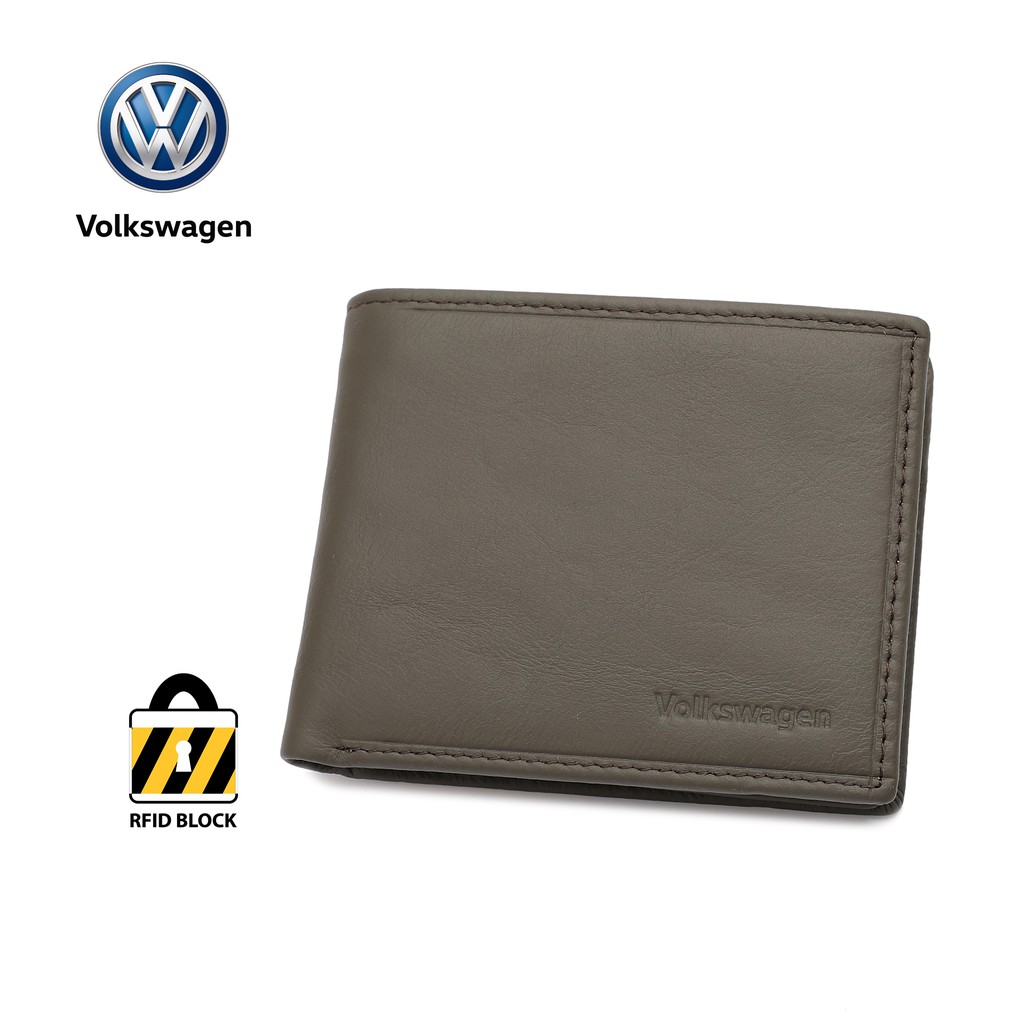 Volkswagen Genuine Leather RFID Bi-Fold Wallet VWW 125-3 Brown | Shopee ...
