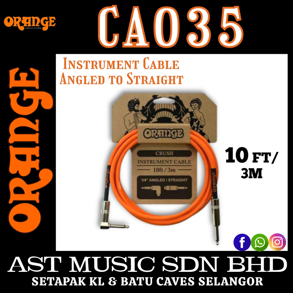 Orange Crush CA035 10ft Instrument Cable Angled to Straight ( CA-035/ Ca035 ) | Shopee Malaysia