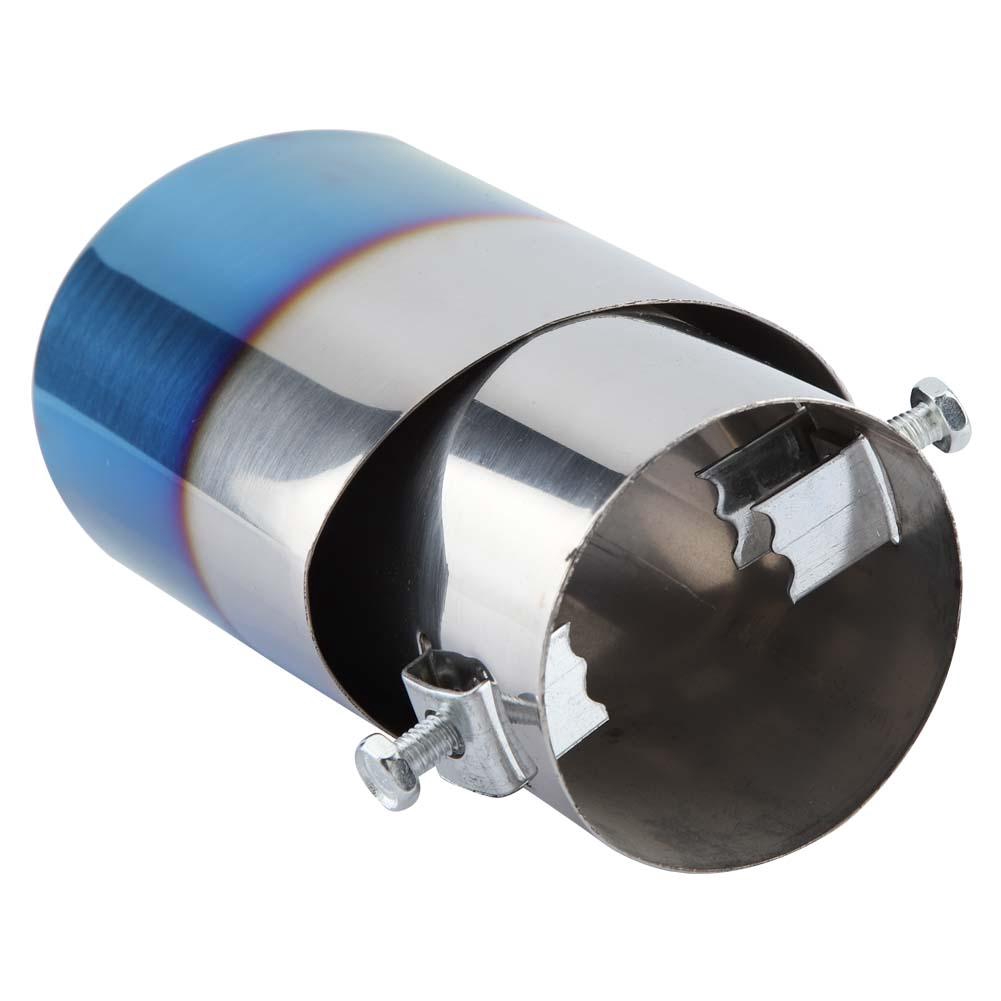 Blue Stainless Steel Car SUV Rear Exhaust Pipe Tail Throat Muffler Tip ...