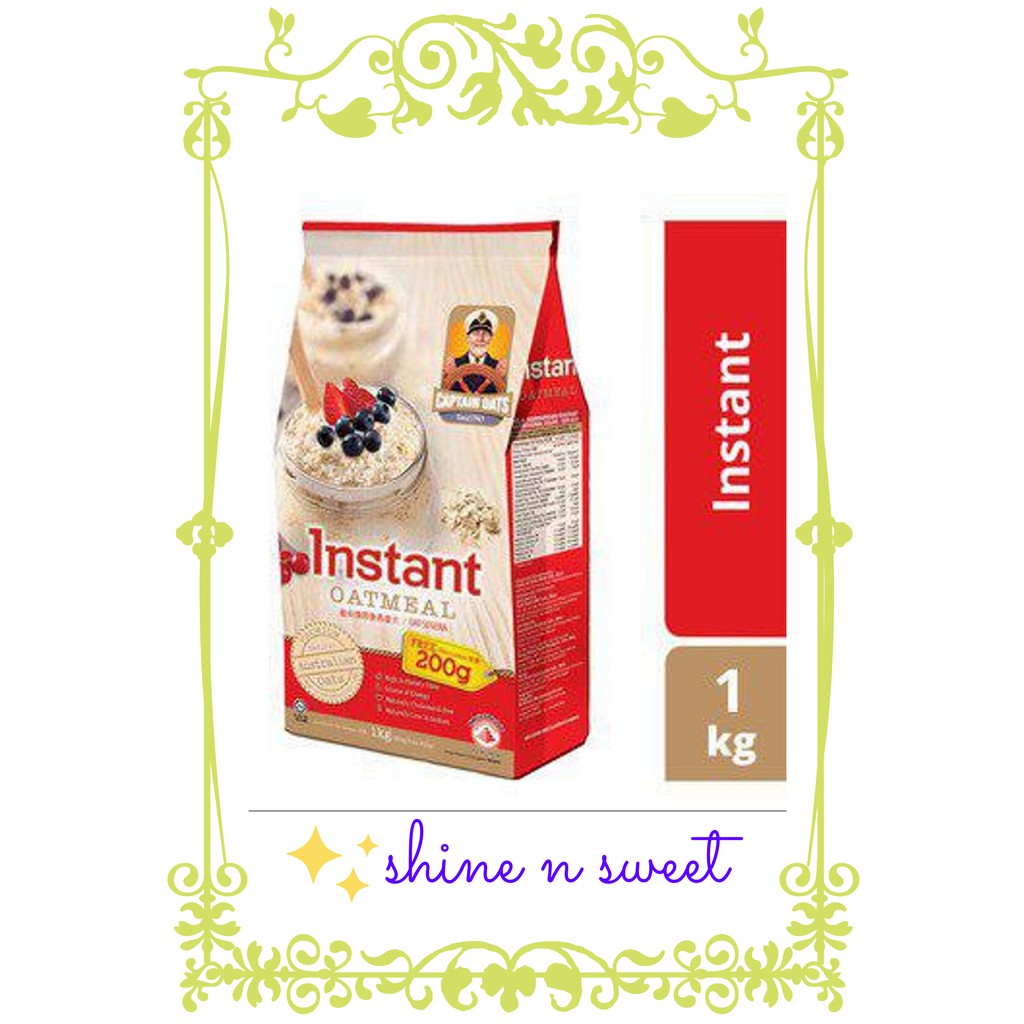 Captain Oat Red / Instant Oat Meal 1kilo (1 Kg) | Shopee Malaysia