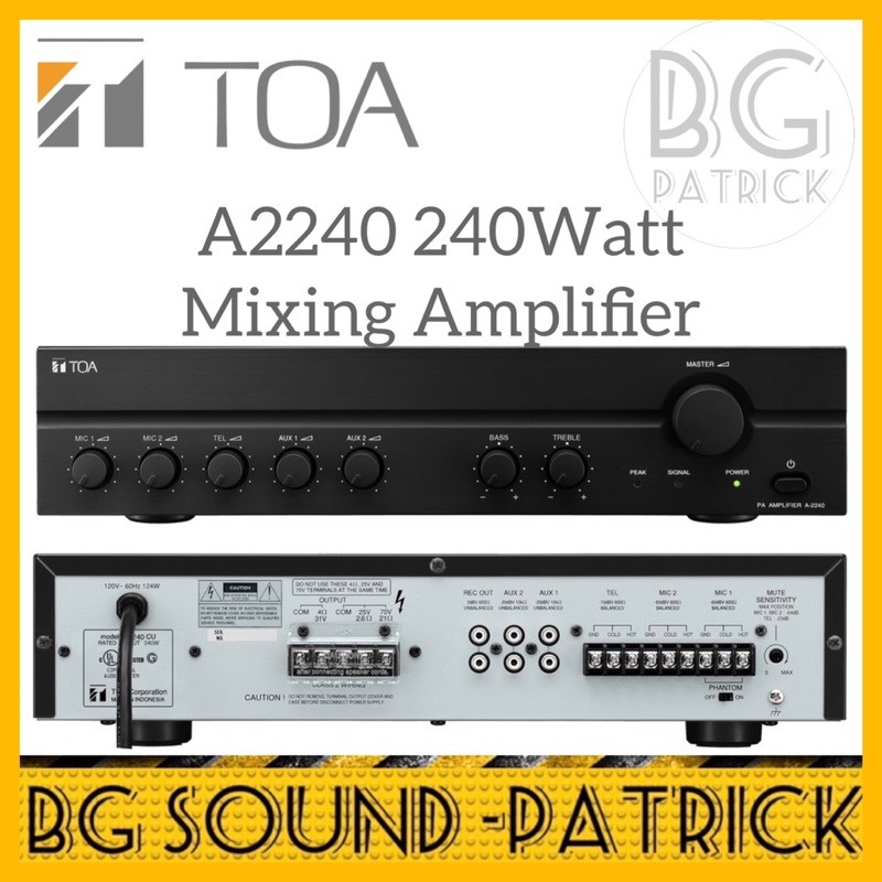 TOA A2240 240Watt Mixing Amplifier | MASJID | SURAU | SEKOLAH | KOLEJ | PEJABAT | RESTAURAN ...