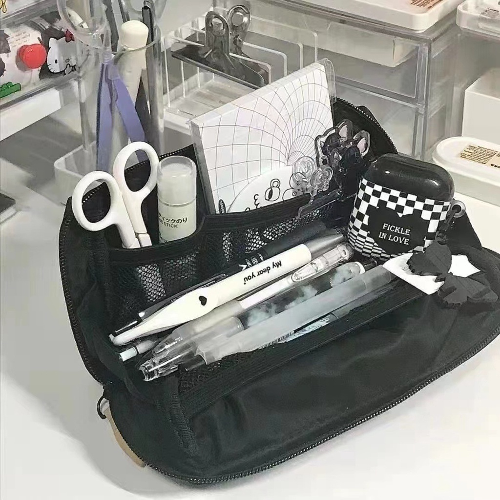 Ohaya Black Multi-layer Pencil Case Dirt-resistant Memory Foam Pencil ...