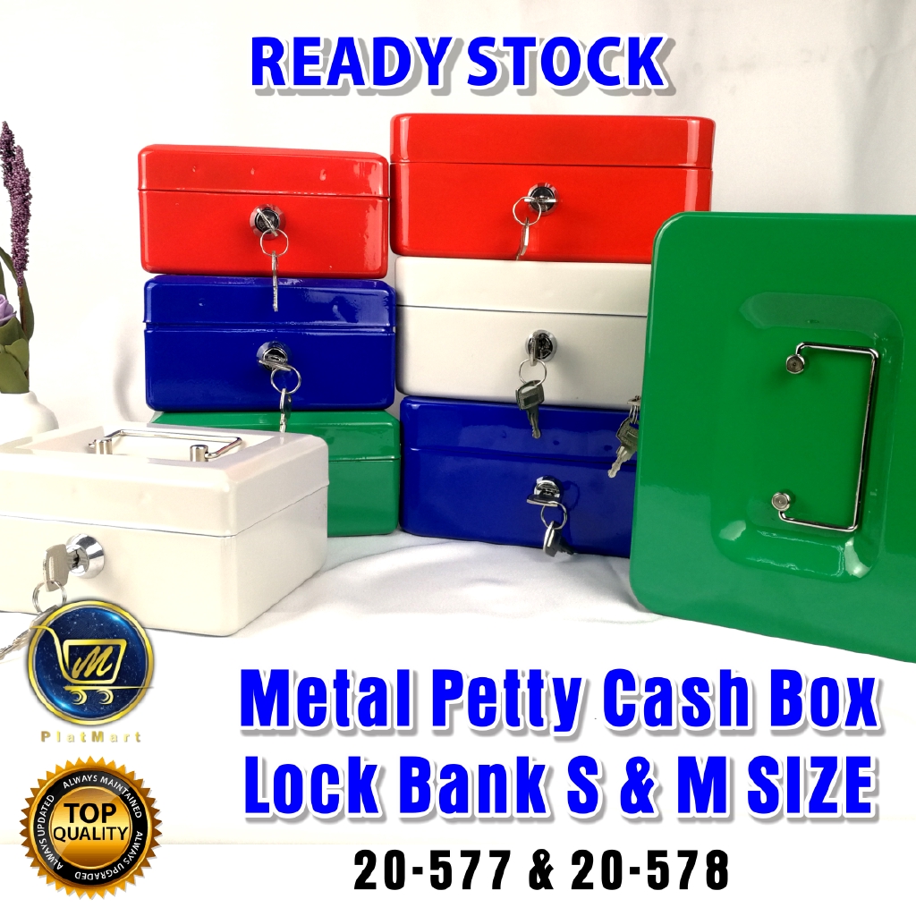 PlatMart - [READY STOCK] S & M, Metal Petty Cash Box Lock Bank with ...