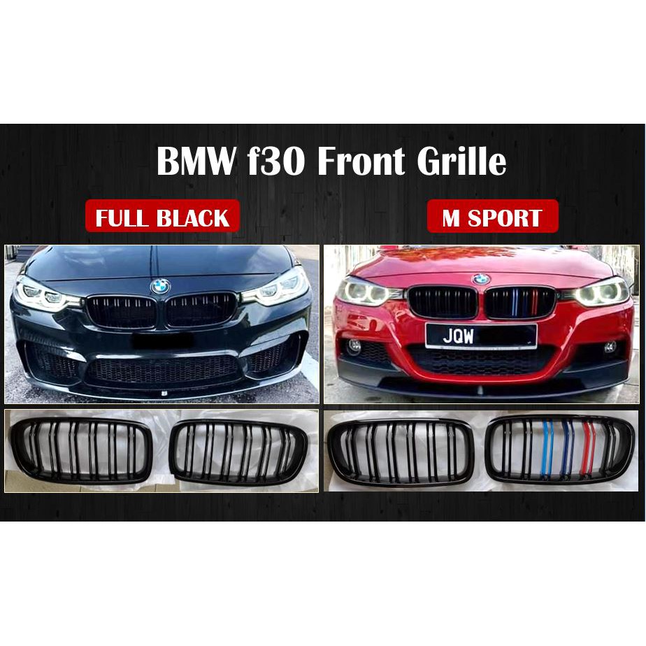 [READY STOCK] BMW 3 Series F30 Front Grille - Black / 3 Colours Style ...