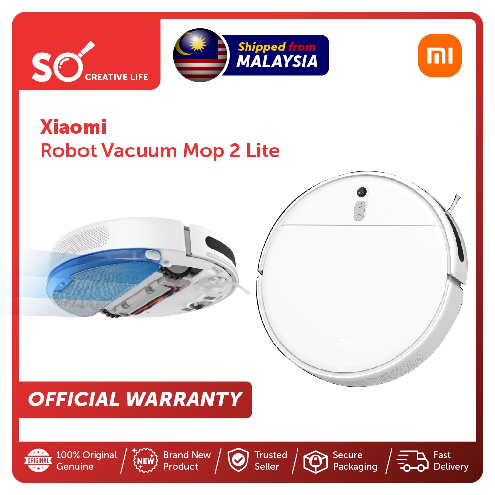 Xiaomi Mi Robot Vacuum Mop 2 Lite | 2 in 1 Sweep & Mop | 2200Pa | 600ML ...