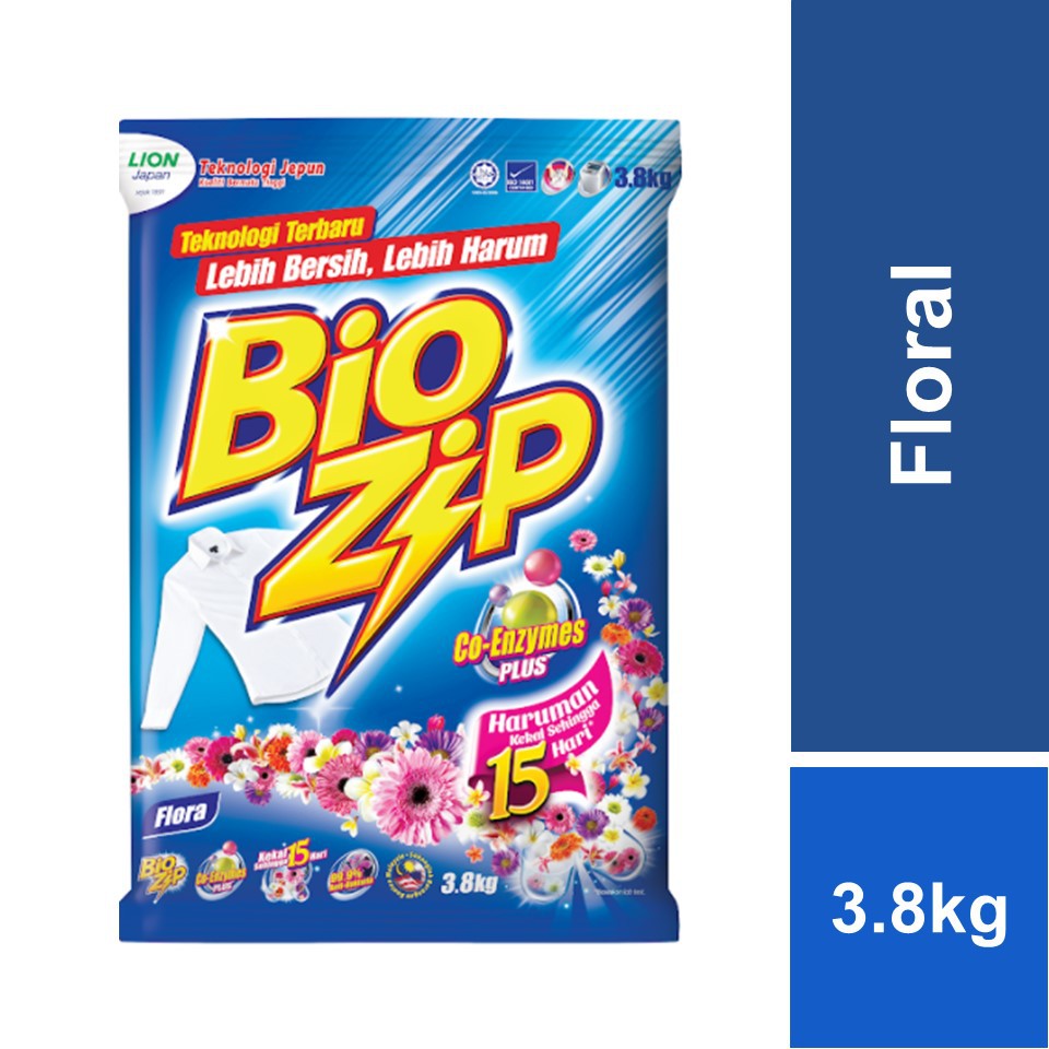 Bio Zip Flora Powder Detergent 3.8kg | Shopee Malaysia