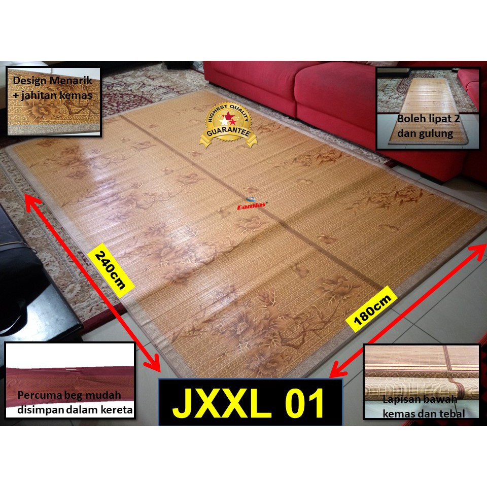 TIKAR BULUH KARPET JAPANES XXL BAMBOO MAT CARPET ( 180CM X 240CM ...