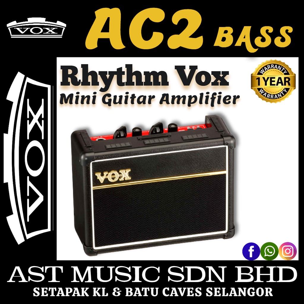 Vox AC2 Rhythm Vox Bass Mini Bass Amplifier with Rhythm for Guitar ( AC-2 / Ac2 ) | Shopee Malaysia