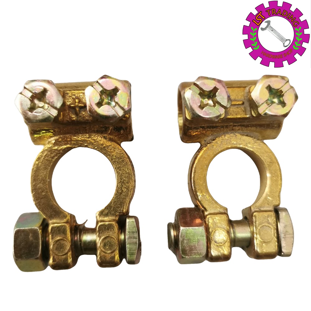 [READY STOCKS] BRASS BATTERY CLAMP (+ / -) / CAR BATTERY CLIP / KLIP ...