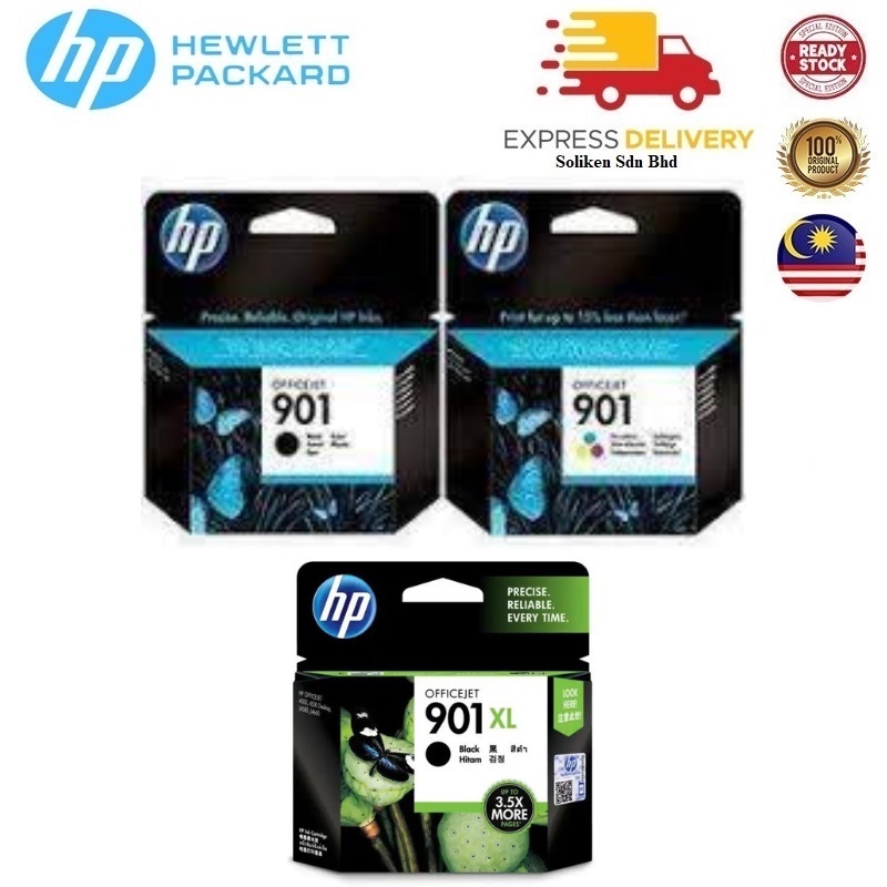 HP 901 Black / HP 901 Tri-color Ink Cartridge HP901Black HP901COLOR ...