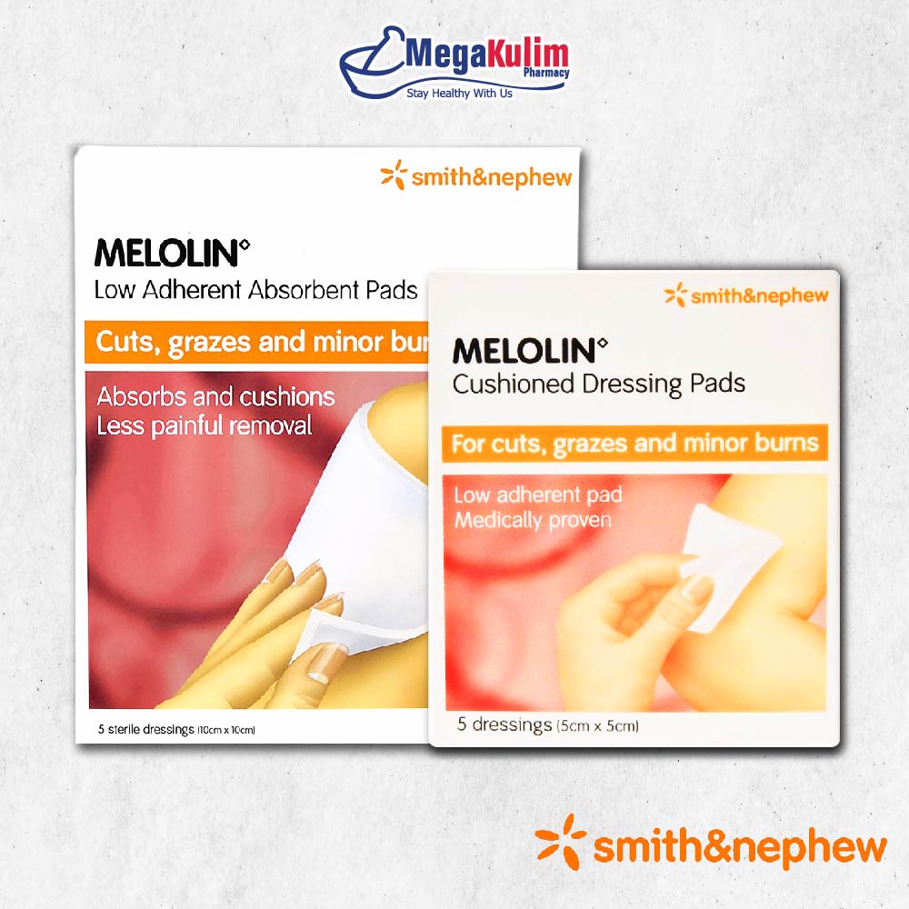 Smith&Nephew Melolin Absorbent Dressings 5pcs (5X5cm / 10X10cm ...