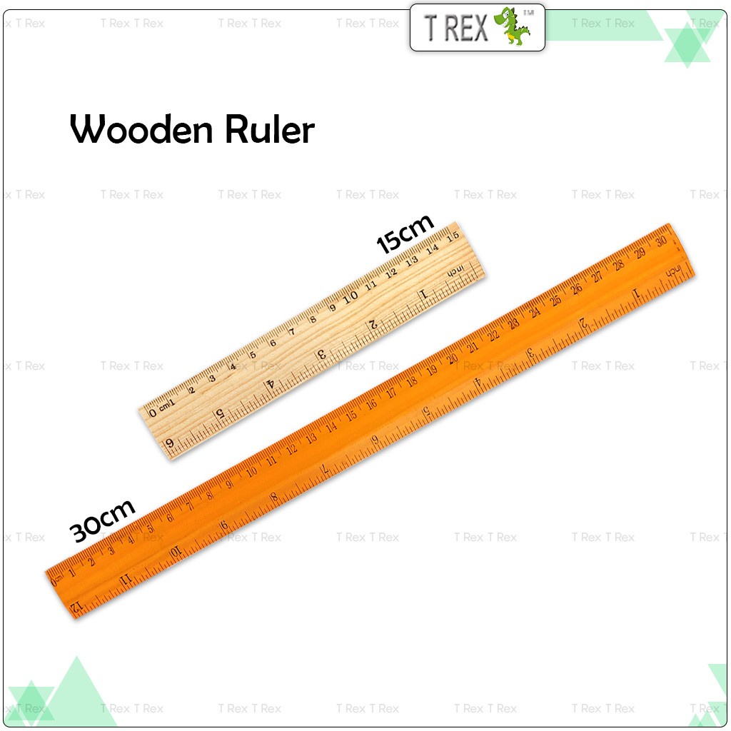 Wooden Ruler 15cm / 30cm / Straight Wooden Ruler / Wood Ruler / Student Ruler / Pembaris Kayu ...