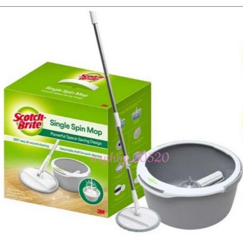 3M Scotch-Brite Single Microfiber Cloth Spin Mop (T6 Single Bucket Spin ...