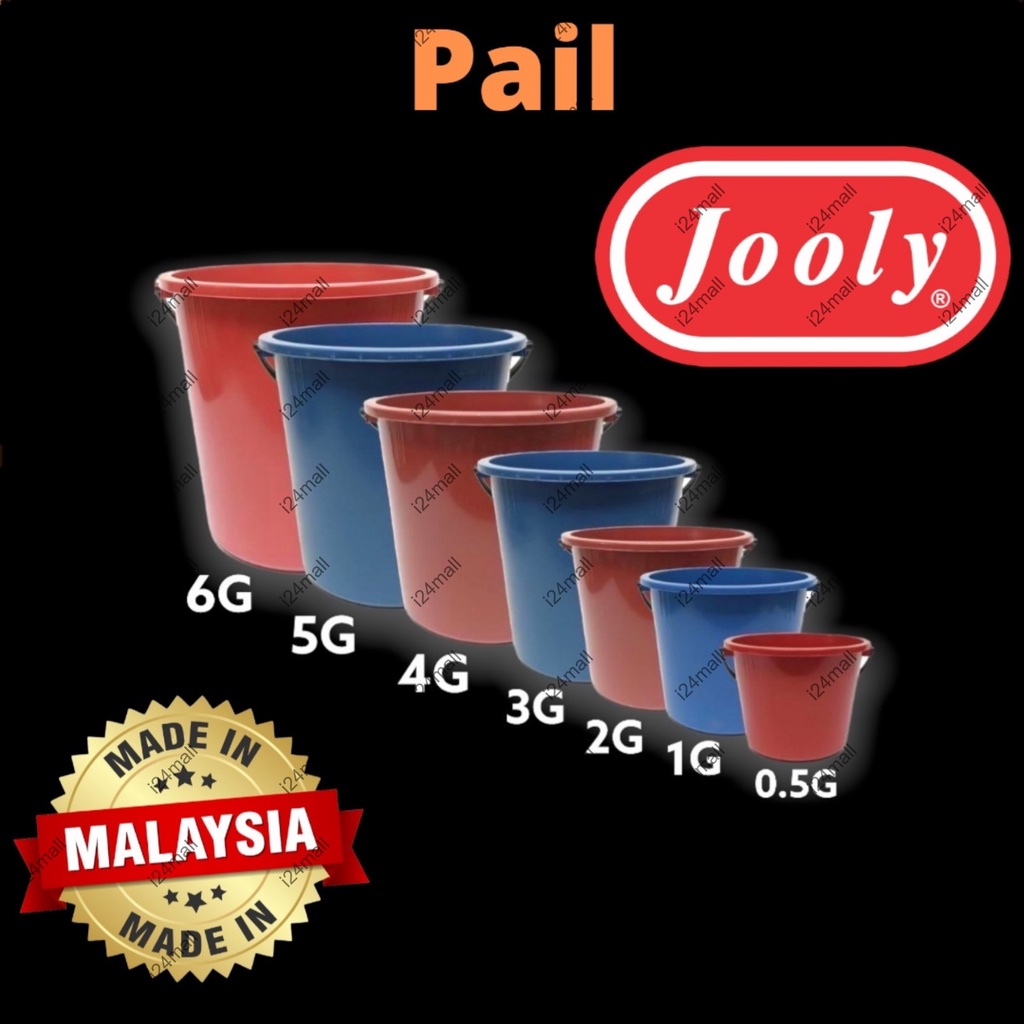 1-6 gallon Jooly Pail / Plastic Pail / Bucket / Baldi Air / Bakul ...